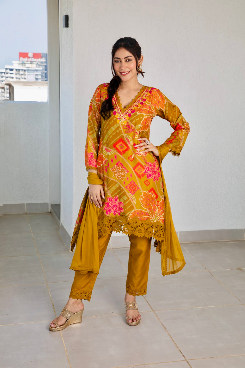 Side Drop Embroiderey Kurta Pant – Rui Boutique Mumbai